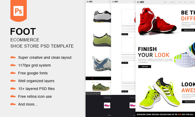 Foot - Creative eCommerce Shop PSD Template | ThemeTidy