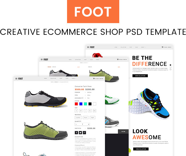 Foot - Creative eCommerce Shop PSD Template | ThemeTidy